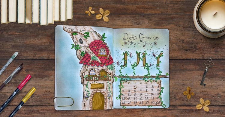 July Bullet Journal theme- how to make cute fairy spreads?